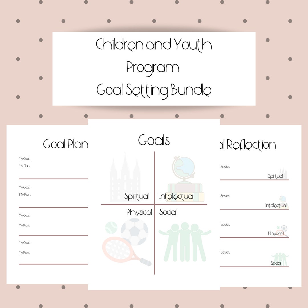 Goal Setting Worksheets-children and Youth Program-lds-printable - Etsy