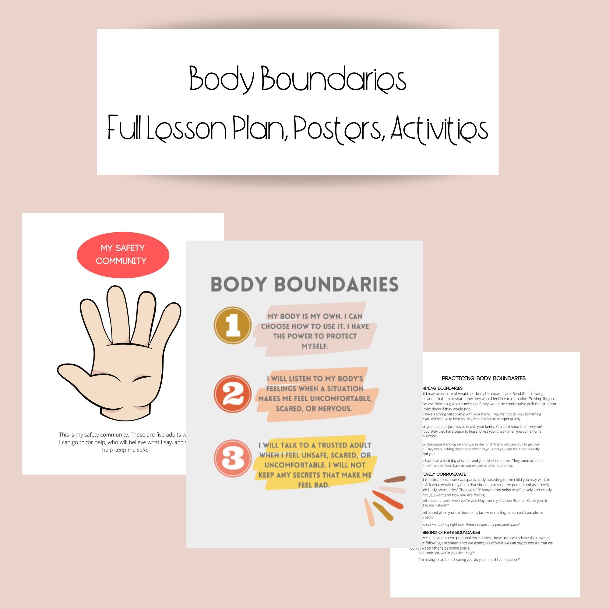 Social Emotional Learning-body Boundaries for Children-full Lesson Plan ...