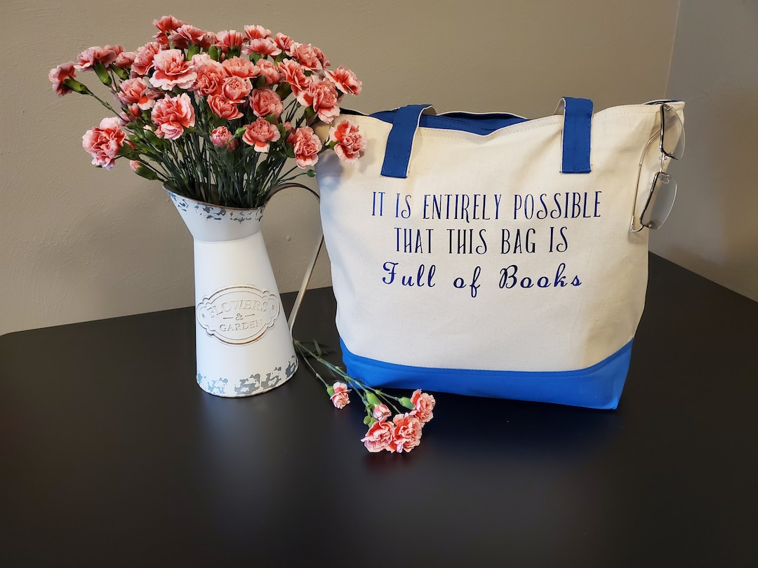 Book Lover's Tote, Reader's Bag, School Bag, Large Purse, Library Bag ...