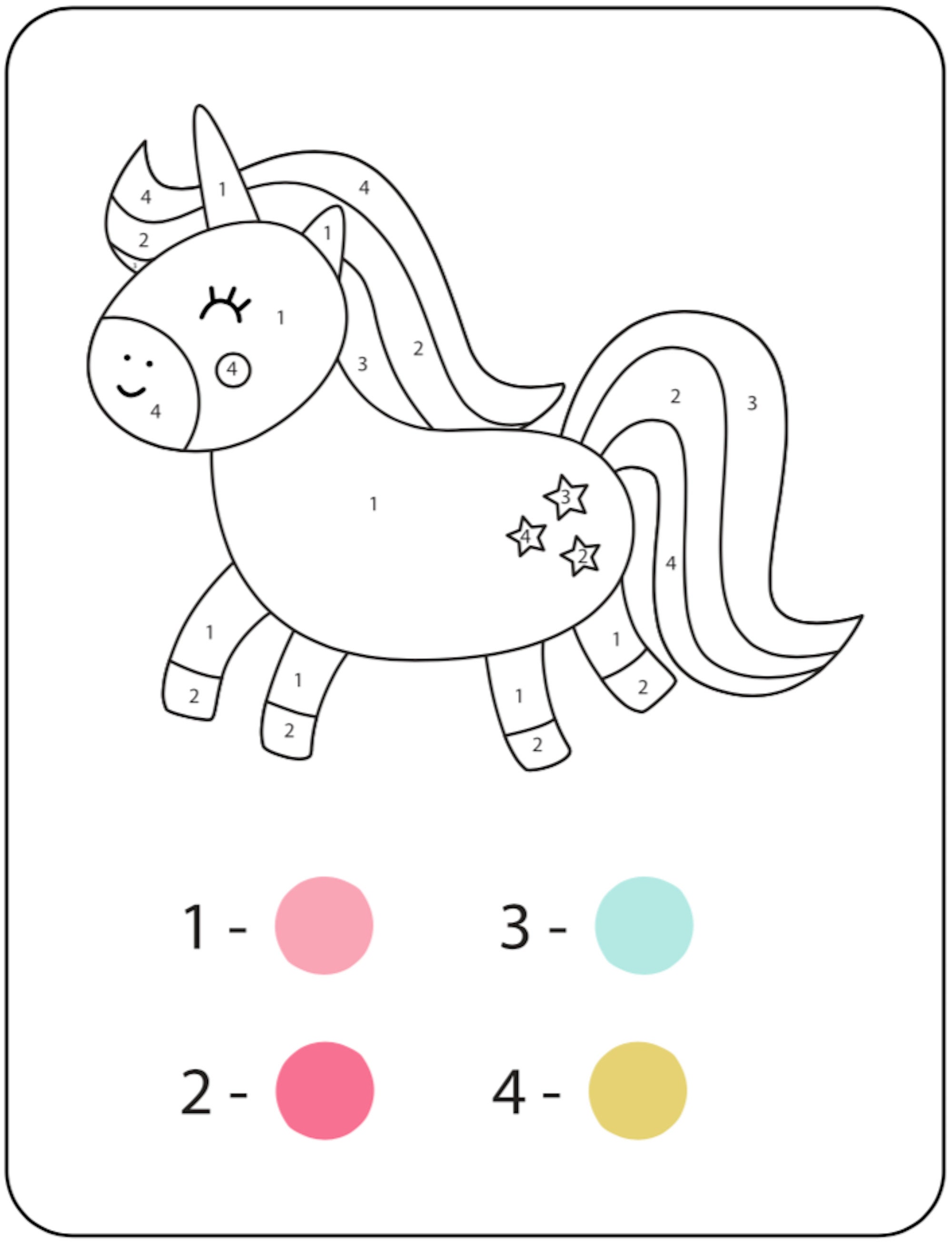 150 Color by Number Printable Pages for Kids - Instant Digital Download ...
