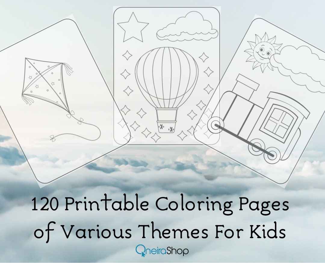 120 Printable Coloring Pages of Various Themes for Kids - Instant ...