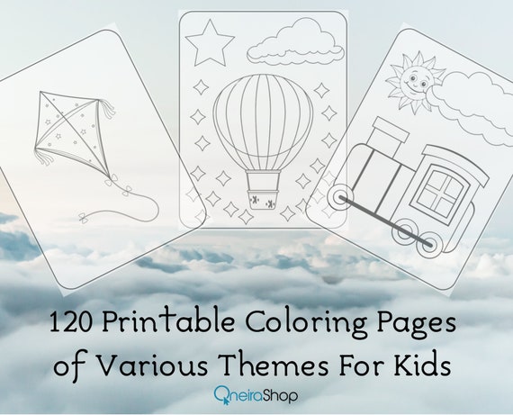 120 Printable Coloring Pages of Various Themes for Kids | Etsy