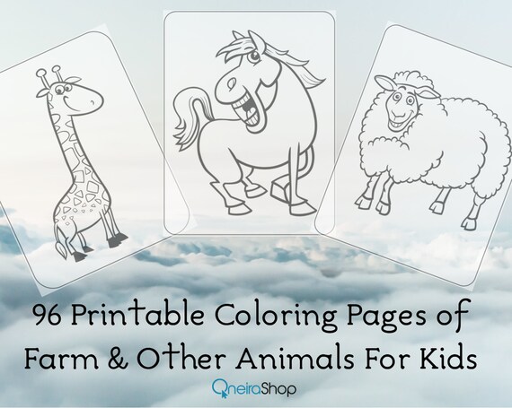 96 Printable Coloring Pages of Farm & Other Animals for Kids - Etsy