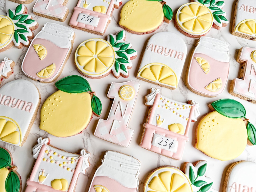 Pink Lemonade Stand Birthday Cookies (18) - Etsy