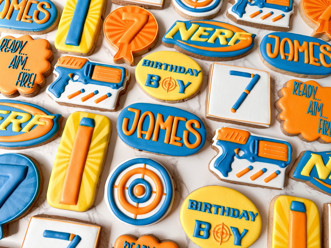 Nerf Birthday Cookies (18) - Etsy