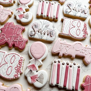 Birthday Cookies (pink and Rose Gold) (18)(vegan) - Etsy