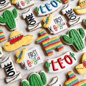 My First Fiesta Birthday Cookies (18)(vegan) - Etsy