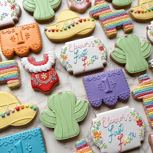 My First Fiesta Birthday Cookies (18)(vegan) - Etsy