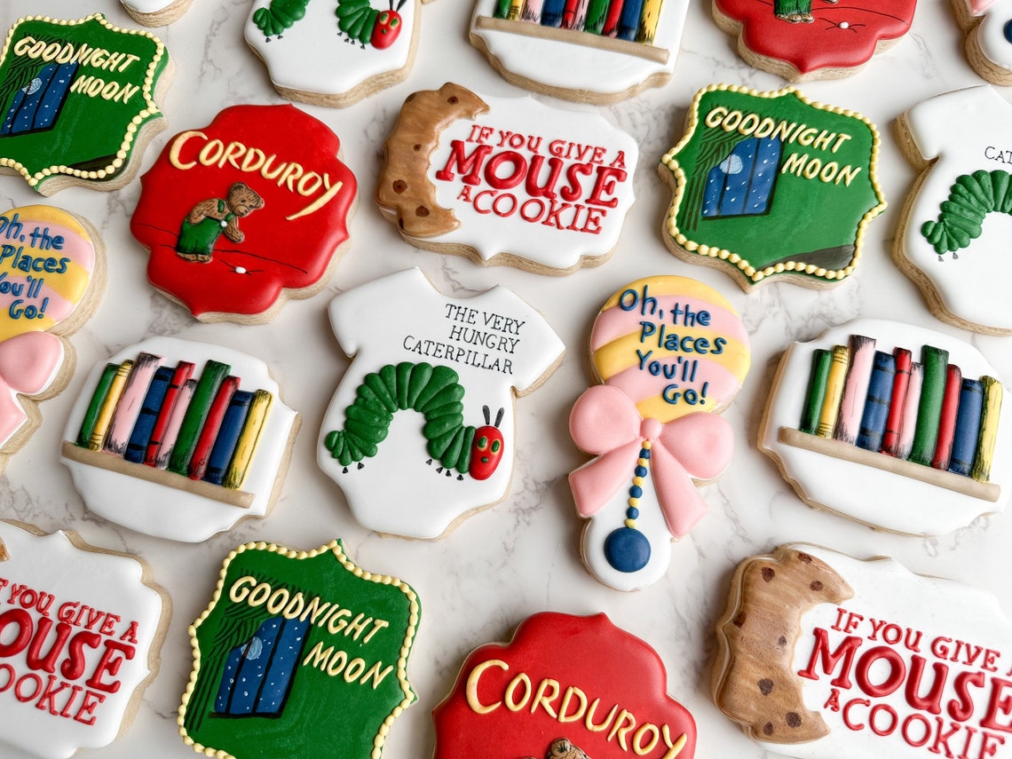 18 Children’s Book Babyshower/birthday Cookies (vegan) - Etsy