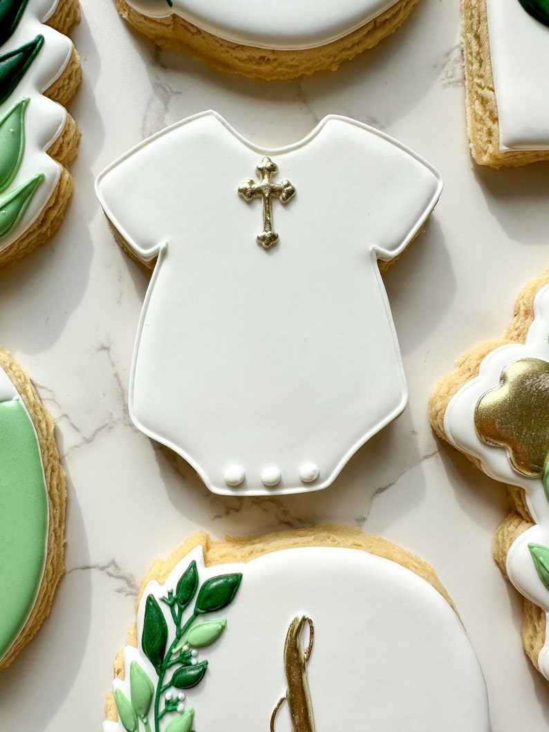 18 Greenery Baptism/first Communion Cookiesvegan - Etsy
