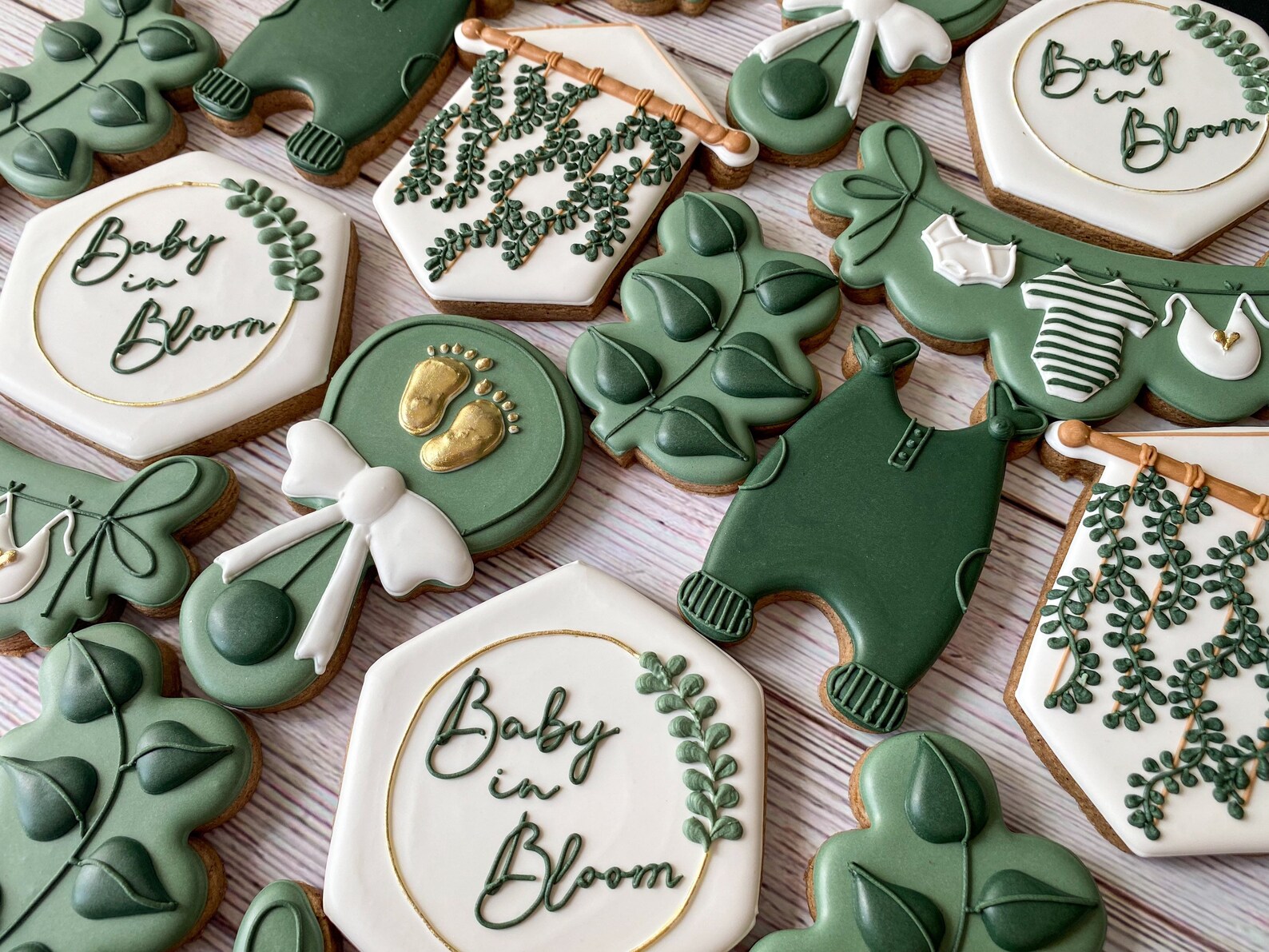18 Baby in Bloom Greenery Cookies - Etsy
