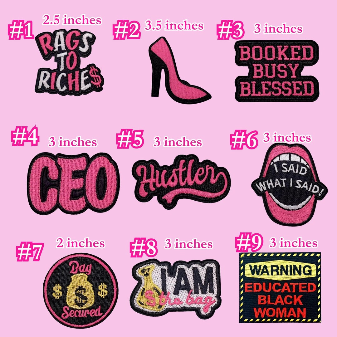 Boss Girl Era Personality Embroidery Iron-on Patches, CEO, Lipstick ...