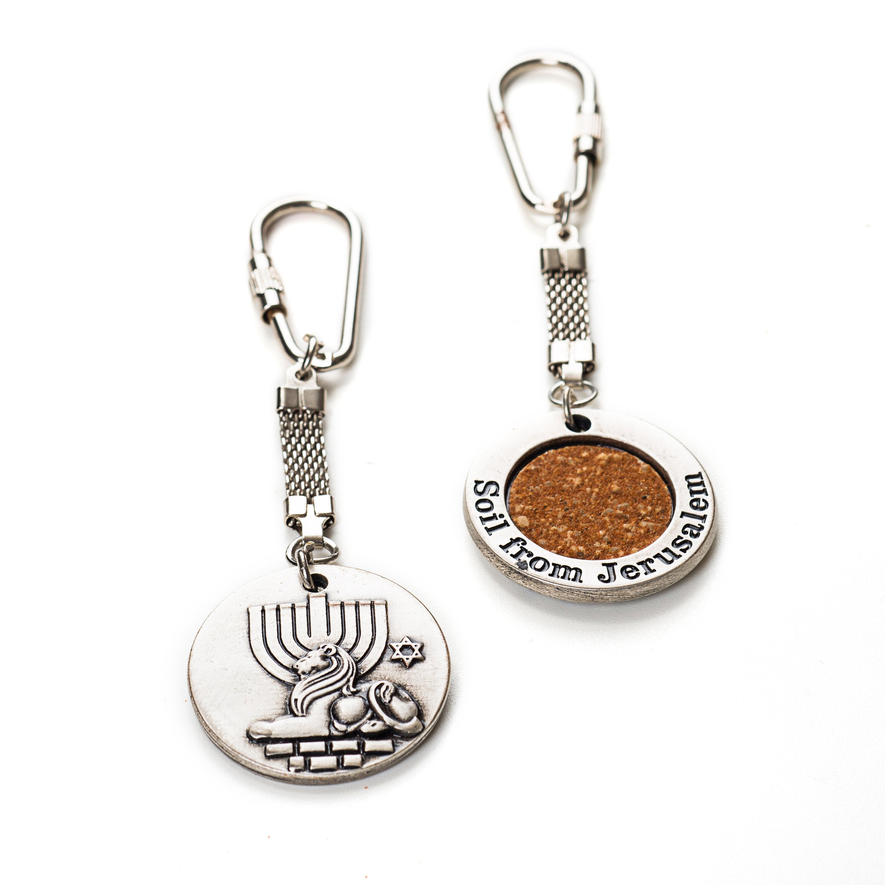 The 4 Symbols of Jerusalem Keychain. Inset With Soil From - Etsy