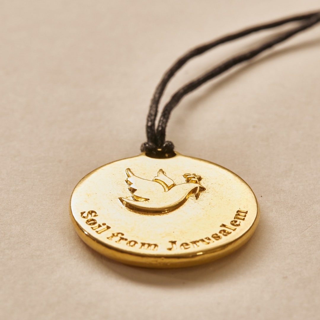 The 12 Religions Symbols on Gold Pendant With Soil and Tiny Stones From ...