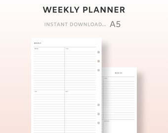 Weekly Planner Printable INSTANT DOWNLOAD Monday Start - Etsy