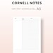 A4 Cornell Note Printable PDF Inserts Student Cornell Notes Taking ...