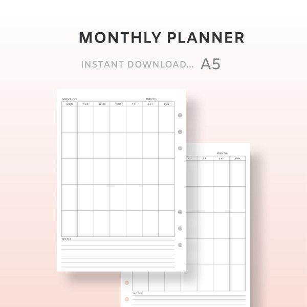 Monthly Pages Layout - Etsy