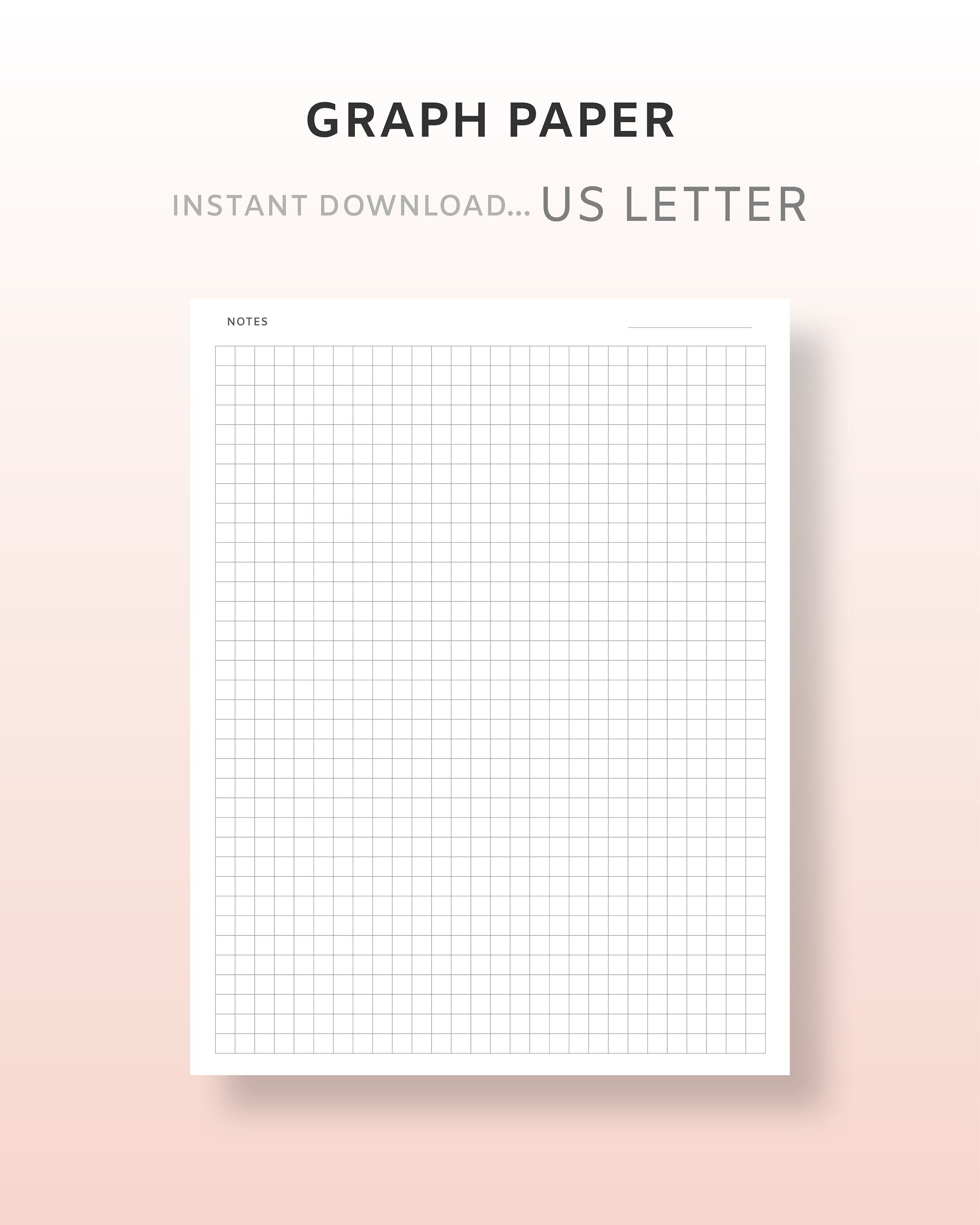 US Letter Graph Paper Study Notes Printable Letter - Etsy