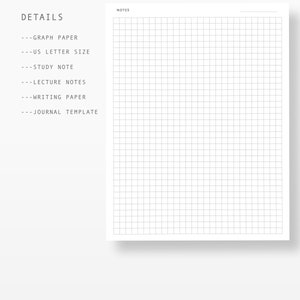 US Letter Graph Paper Study Notes Printable Letter | Etsy