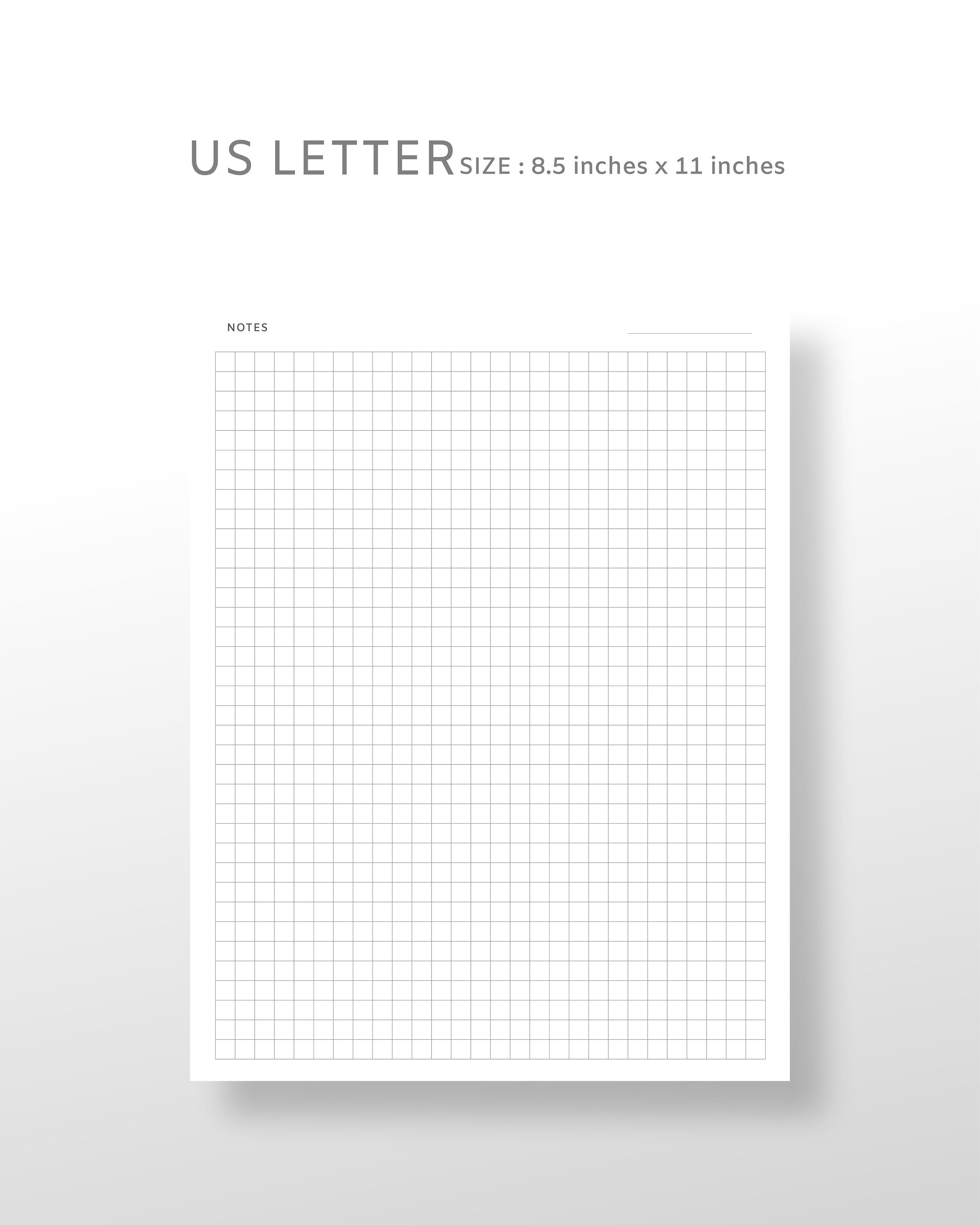 US Letter Graph Paper Study Notes Printable Letter - Etsy