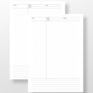 A4 Cornell Notes Printable Pages Inserts Student Cornell | Etsy