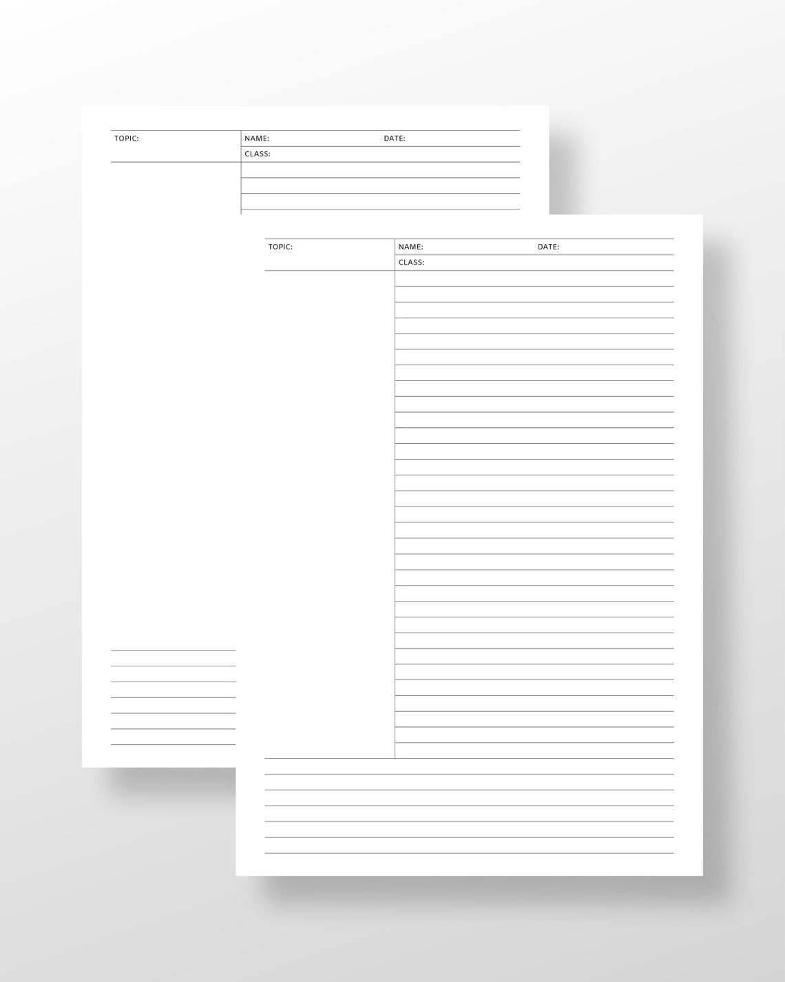 A4 Cornell Note Printable PDF Inserts | Student Cornell Notes Taking ...