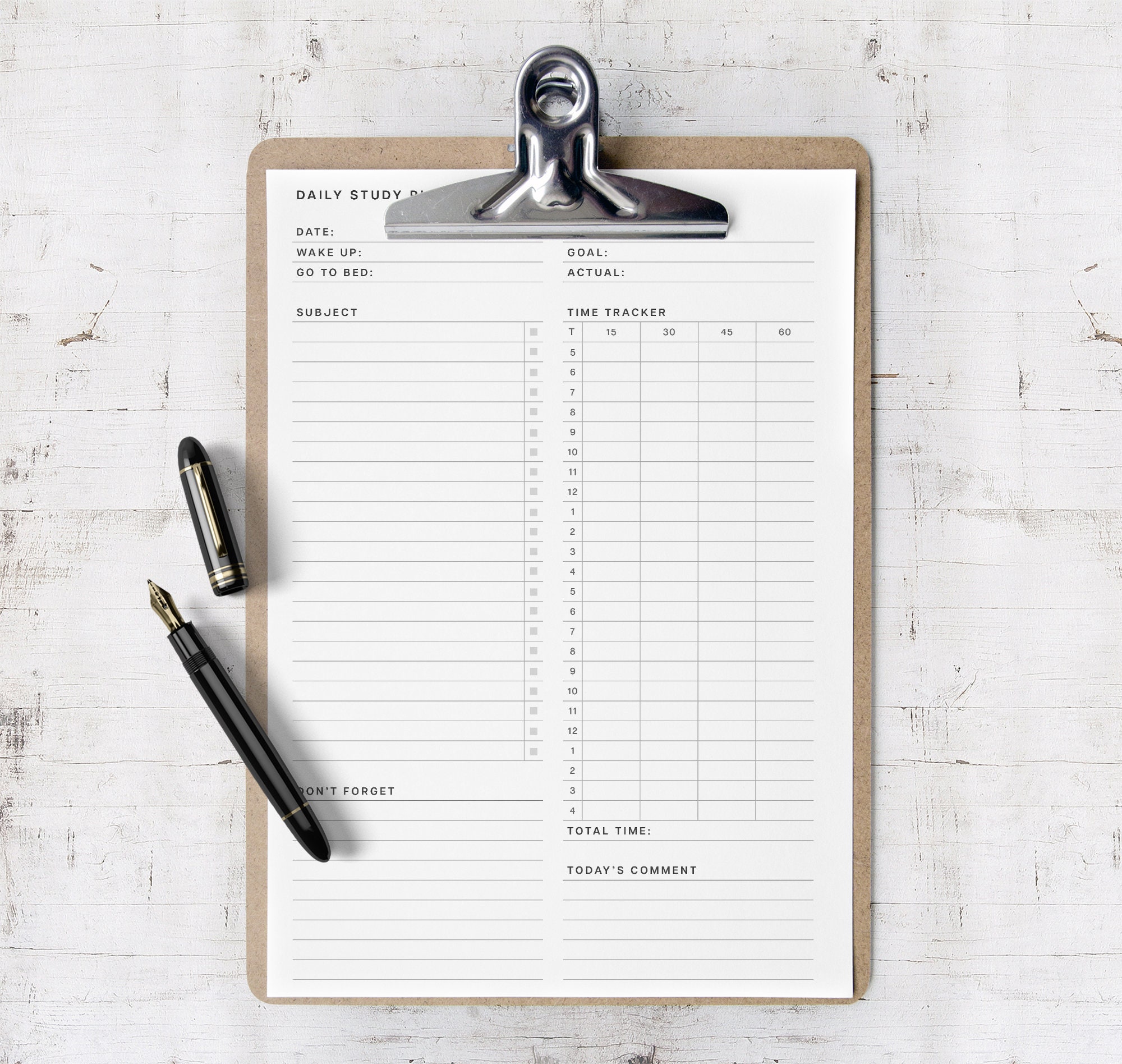 A5 Study Daily Planner Student Printable Study Planner Student Daily ...