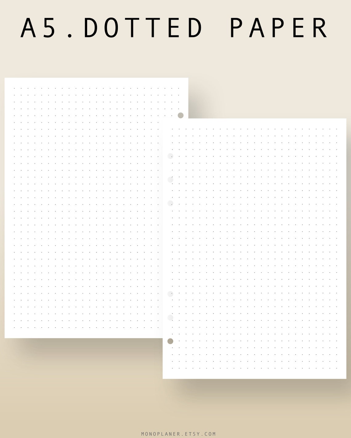 A5 Dotted Paper 5mm Dot Grid Printable Paper Study Dotted | Etsy