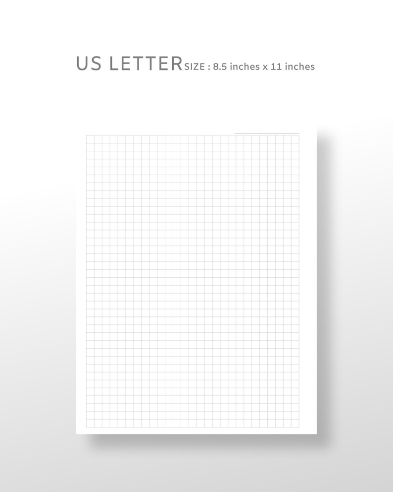 US Letter Graph Paper Printable Planner PDF Bullet Journal Pages Graph ...