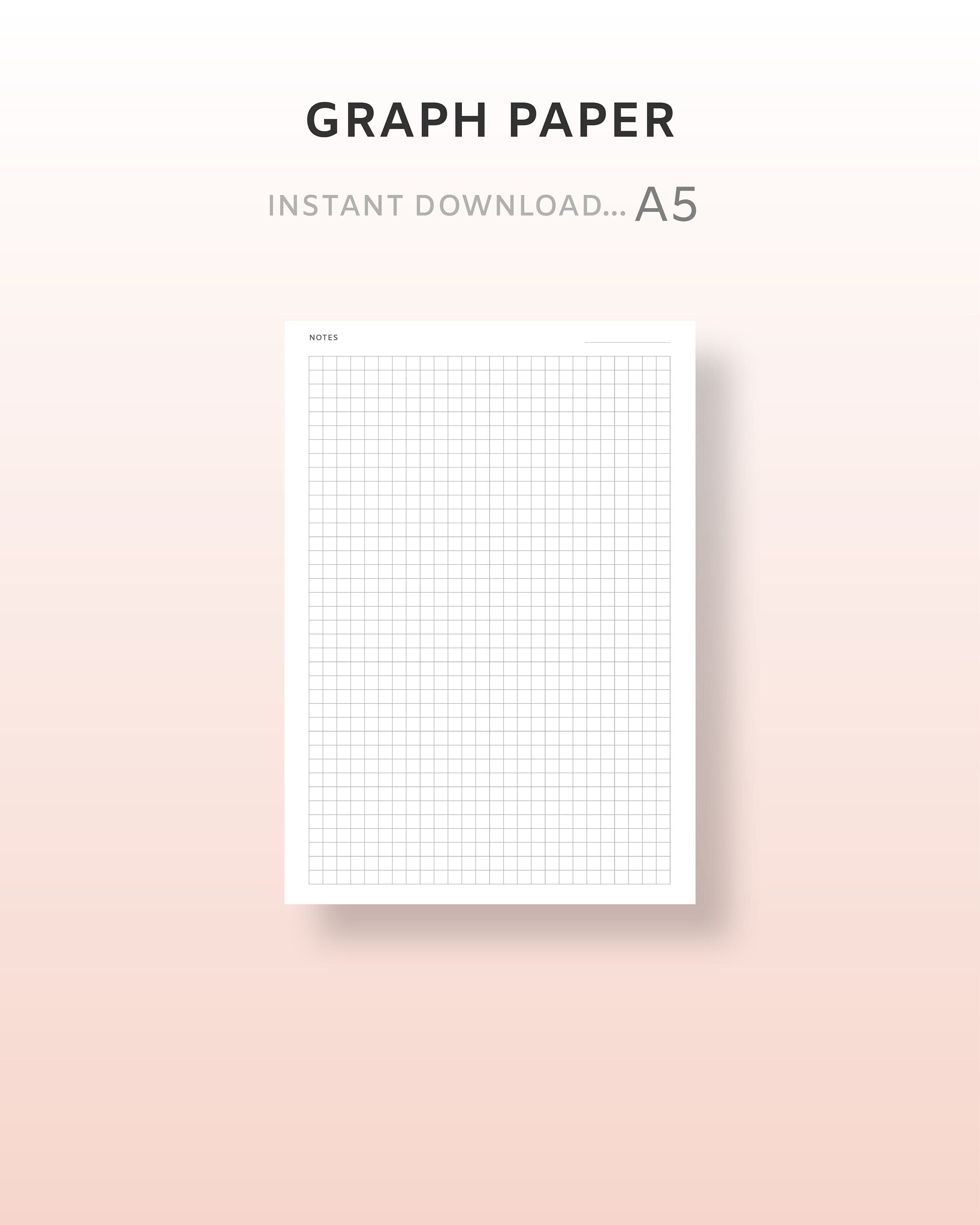 A5 Graph Paper Printable Planner PDF Inserts Bullet Journal Pages 5mm ...