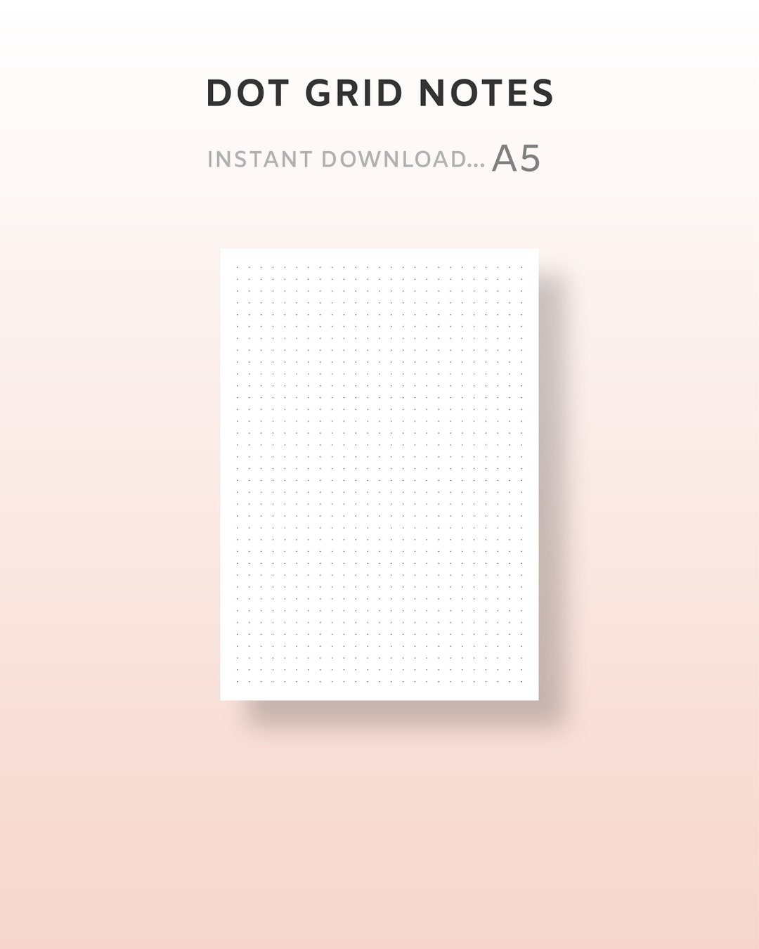 A5 Dotted Paper 5mm Dot Grid Printable Paper Study Dotted Note Taking ...