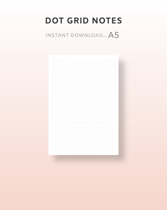 A5 Dotted Paper 5mm Dot Grid Printable Paper Study Dotted - Etsy