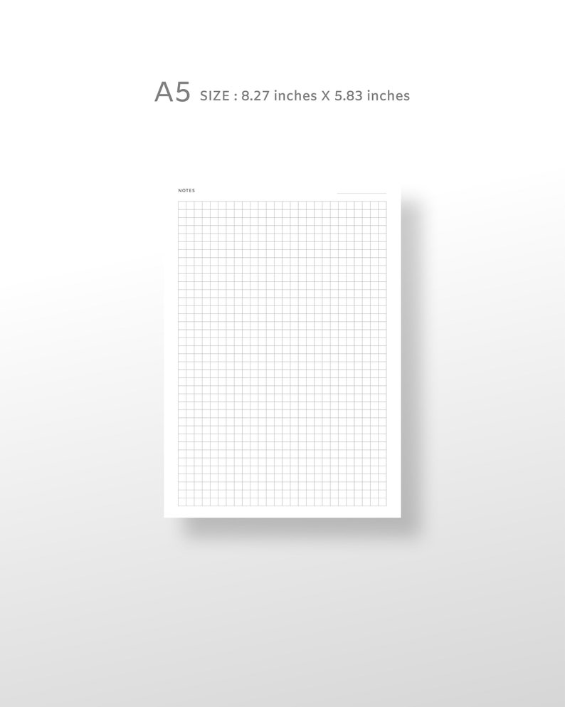 A5 Graph Paper Printable Planner PDF Inserts Bullet Journal Pages 5mm ...
