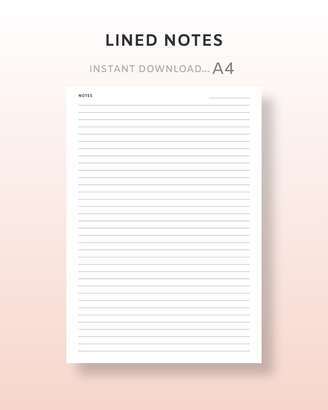 A4 Lined Paper Study Notes Printable Letter Refillable Planner Letter ...