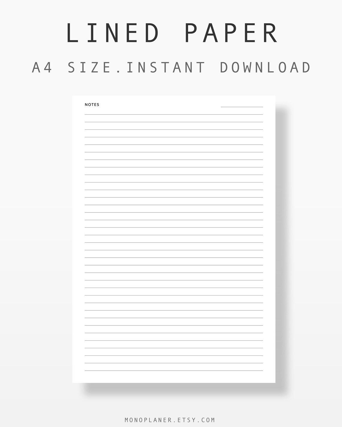 A4 Lined Paper Study Notes Printable Letter Refillable | Etsy