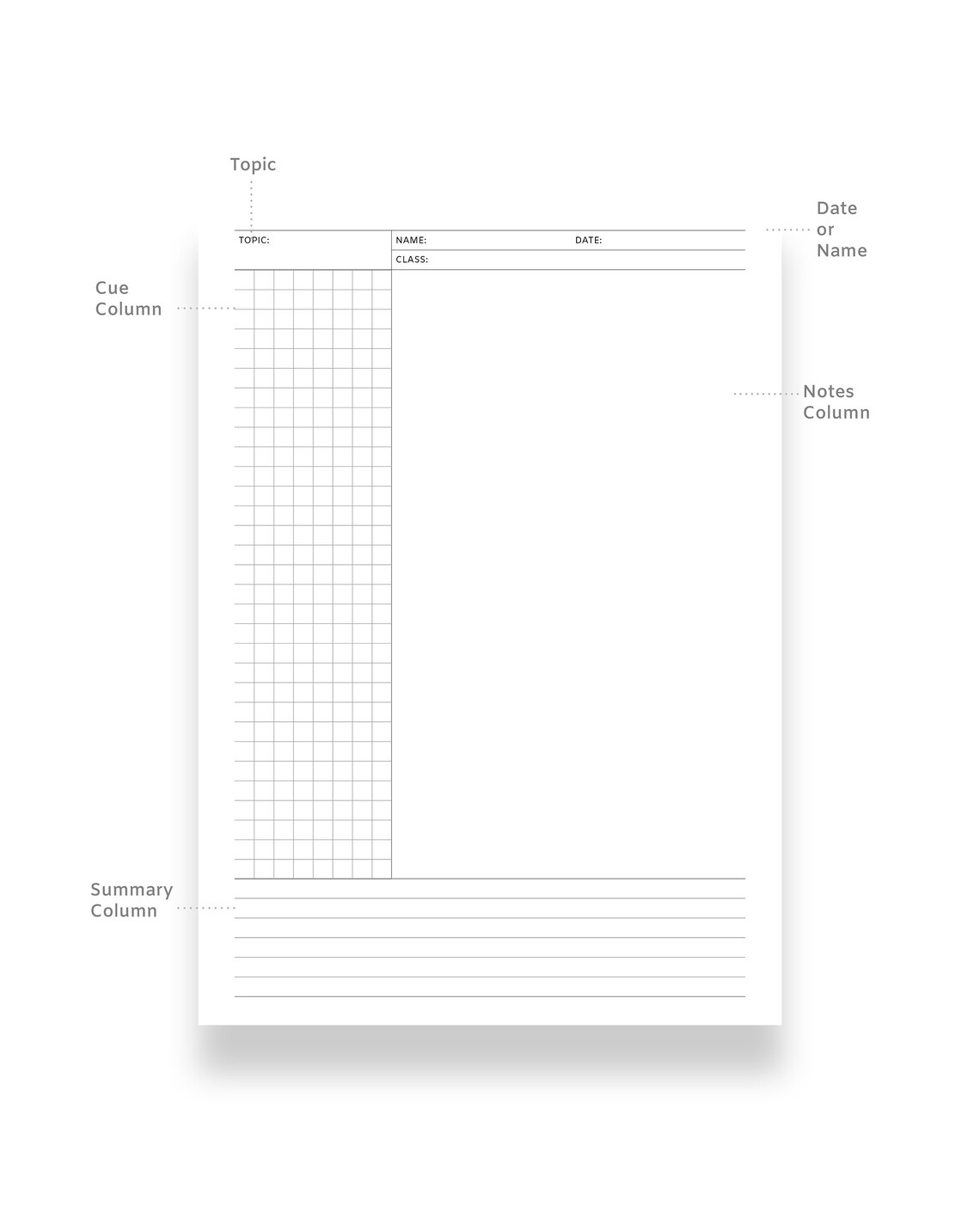 A4 Printable Cornell Notes Student Cornell Notes Paper Lecture Notes ...