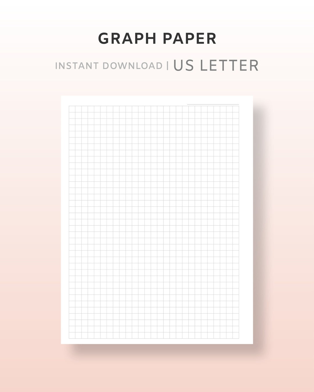 US Letter Graph Paper Printable Planner PDF Bullet Journal Pages Graph ...