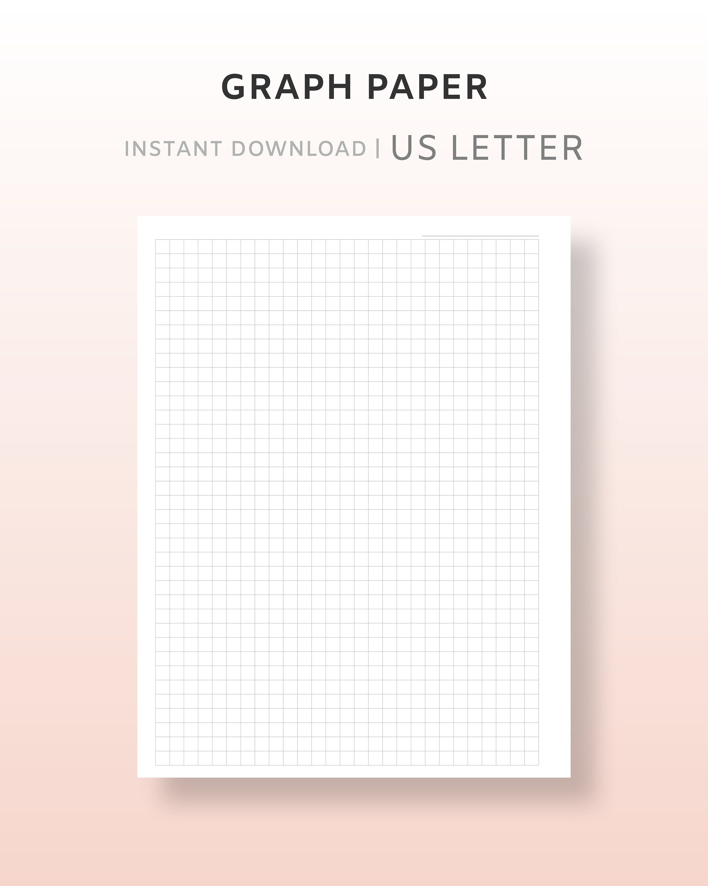 US Letter Graph Paper Printable Planner PDF Bullet Journal Pages Graph ...
