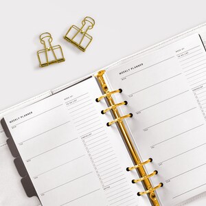 A6 Undated Weekly Printable Planner PDF Week on One Page Weekly Agenda ...