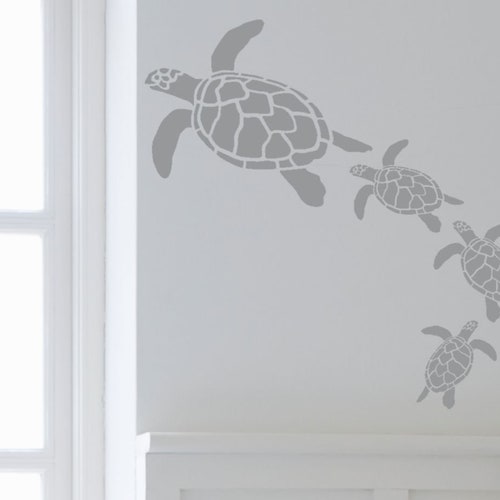 Swimming Sea Turtle Ocean Beach Decals High Quality Self - Etsy