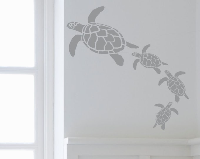 Swimming Sea Turtle Ocean Beach Decals High Quality Self Adhesive Wall ...