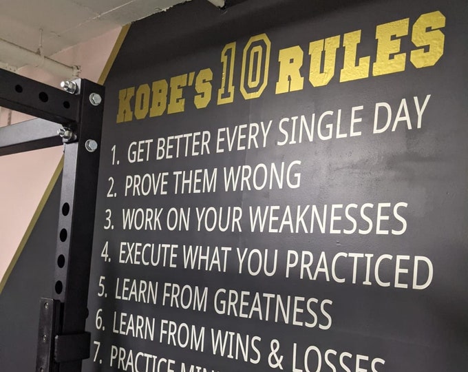 Kobe Bryant's 10 Rules to Success Modern Large Wall Decal Display to ...