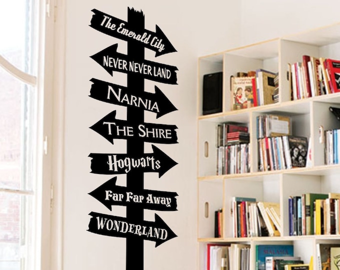 Book Destination Arrows Sign Decals | Wall Decal Art Decor for Your ...