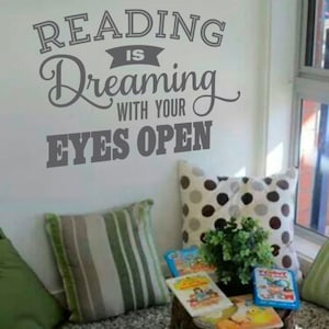 Reading is Dreaming With Your Eyes Open Wall Decal Art Decor | Etsy