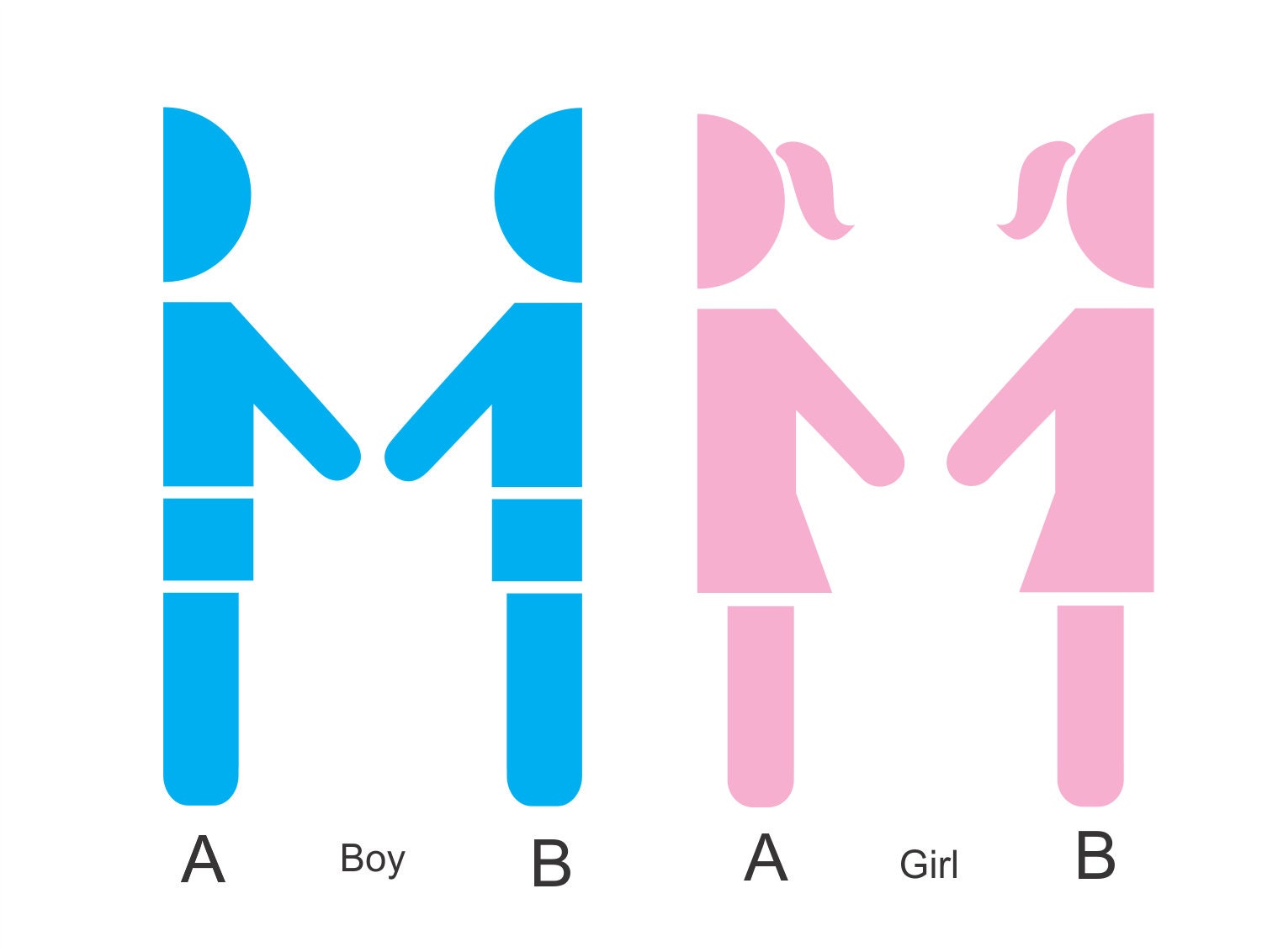 Large Boy & Girl Restroom Wall Decal Signs for Schools - Etsy