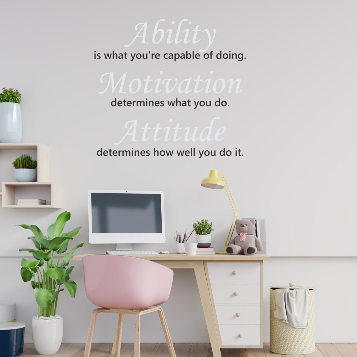 Ability Motivation Attitude Wall Quote | Wall Decal Art Decor for Your ...