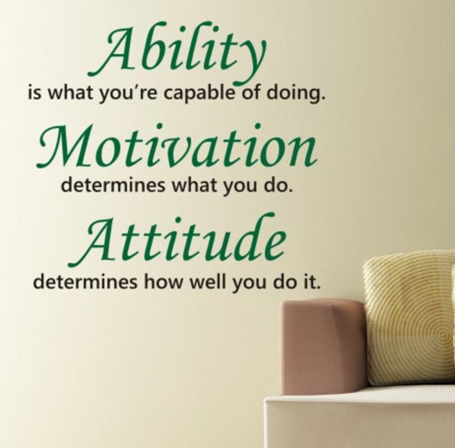 Ability Motivation Attitude Wall Quote | Wall Decal Art Decor for Your ...