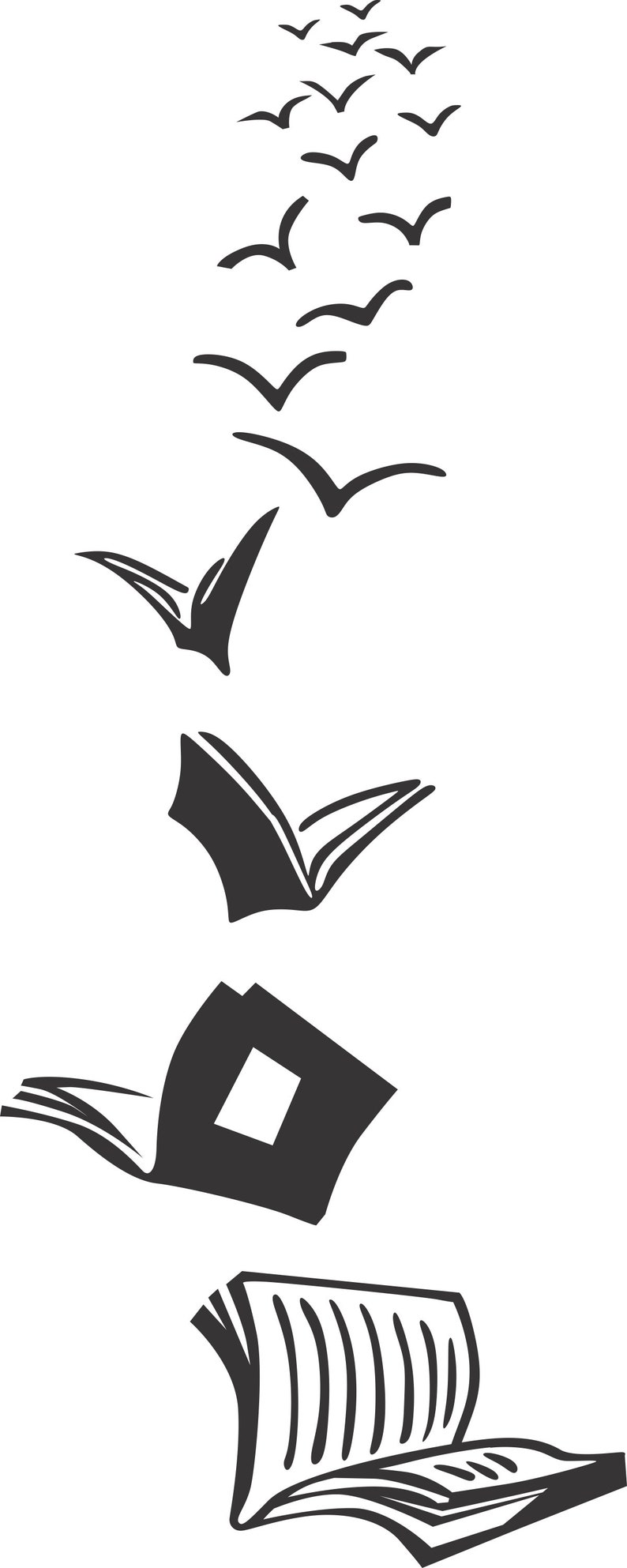 Books Have Wings Vinyl Wall Decal | Library, Classroom Decor - Etsy