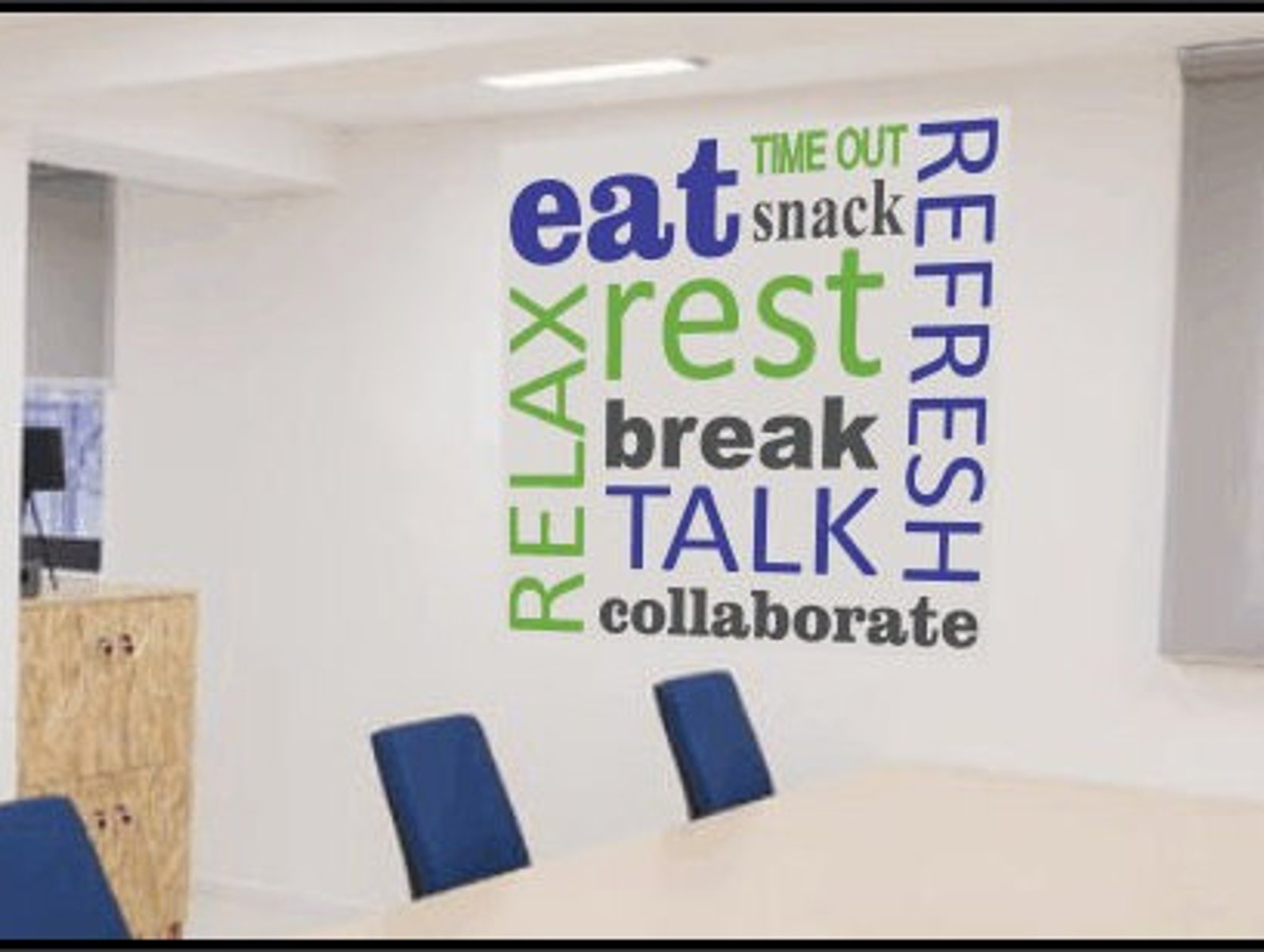 Relaxing Wall Words Large Wall Mural Display | Wall Decal Decor for ...