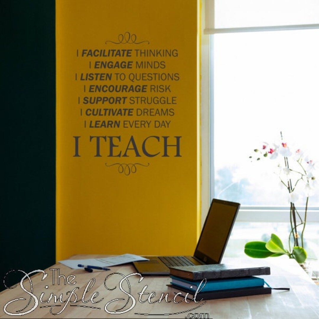 I Teach | Teacher Wall Decals | Inspirational Decal | Wall Decor Decal ...